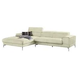 Ecksofa W.Schillig "piedroo, Designsofa mit tollem Sitzkomfort, bequem und elegant, L-Form", beige (sahara s37), B:303cm H:70cm T:193cm, Stoff S37 (100% Polyester): Luxus-Microfaser in Lederoptik, Sofas, Ecksofa, Kopfteilverstellung, wahlweise mit Sitztiefenverstellung, Breite 303cm