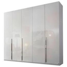 Dreht&uuml;renschrank Rauch "Kleiderschrank Schrank Garderobe W&auml;scheschrank BESTSELLER MONTCLAR", alpinwei&szlig;, hochglanz wei&szlig;, griffe chrom, B:251cm H:223cm T:60cm, Holzwerkstoff, Schr&auml;nke, Dreht&uuml;renschrank, Front in Glas/Hochglanz/Dekor/Grauspiegel in 5 Breiten MADE IN GERMANY, Topseller