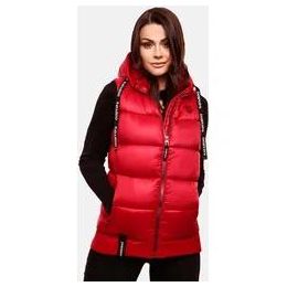 Steppweste Navahoo "Kassidy", Damen, Gr. S (36), rot, Oberstoff: 100% Nylon. Futter: 100% Polyester. Wattierung: 100% Polyester, tailliert h&uuml;ftbedeckend, Westen Steppweste, stylische &auml;rmellose Damen Weste mit Kapuze