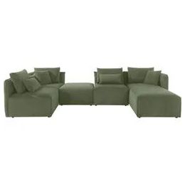 Wohnlandschaft OTTO HOME "N&ouml;re U-Form", gr&uuml;n (dunkelgr&uuml;n), B:340cm H:86cm T:172cm, 92% Polyester, 8% Polyamid, Sofas, Wohnlandschaft, 5 Teile, in vielen Bezugsqualit&auml;ten und Farben s. auch "N&ouml;re"