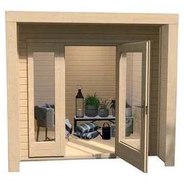 Gartenhaus Weka "263 Gr.1", beige (naturbelassen), ohne Dacheindeckung, Massivholz, Gartenh&auml;user, Gartenhaus