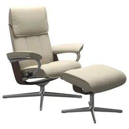 Relaxsessel stressless "Admiral", beige (cream batick), B:84cm H:100cm T:73cm, Leder BATICK: BATICK ist ein leicht korrigiertes, durchgef&auml;rbtes und genarbtes M&ouml;belleder, bei dem die meisten Unebenheiten und Spuren in der Regel entfernt wurden., Sessel, Relaxsessel, mit Cross Base, Gr&ouml;&szlig;e M & L, Holzakzent Wenge