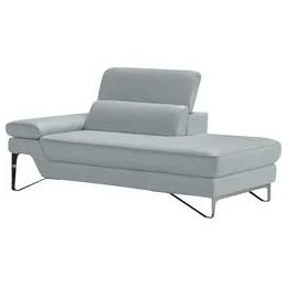 Ottomane Egoitaliano "Princess, elegantes Designsofa mit erstklassigem Sitzkomfort", blau (himmel), B:177cm H:95cm T:108cm, Leder NUVOLE (Echtes Rindsleder). Halbnat&uuml;rliches, halbnarbiges Rindsleder mit einer nat&uuml;rlichen K&ouml;rnung von 1, 2 bis 1, 4 mm. Dieses Leder hat eine weiche, wachsartige Haptik mit mattem Aussehen und einem Wolkeneffekt. Es handelt sich um ein Naturleder, das die urspr&uuml;ngliche