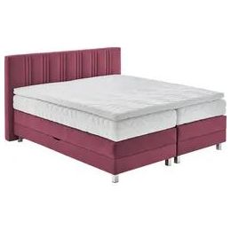 Boxspringbett, rot (bordeaux, rot), B:195cm L:210cm, Bezug: 100% Polyester;Polsterung: 100% Polyester, Westfalia Schlafkomfort, Komplettbetten, Boxspringbett, wahlweise mit Bettkasten und Topper