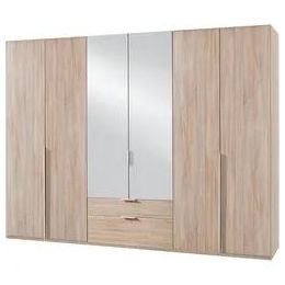 Kleiderschrank wimex "New York", braun (struktureichefarben hell, spiegel), B:270cm H:208cm T:58cm, Schr&auml;nke, Kleiderschrank, mit Spiegelt&uuml;r