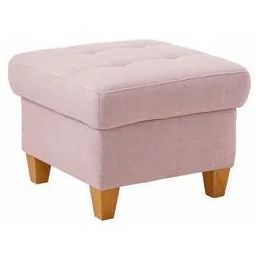 Hocker Home Affaire "Earl", rosa (flamingo), B:58cm H:46cm T:58cm, Struktur fein (100% Polyester);Luxus-Microfaser (100% Polyester);Luxus-Microfaser in Lederoptik (100% Polyester), Hocker, Hocker