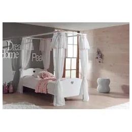 Himmelbett Vipack "Amori, Liegefl&auml;che 90/200 cm, inkl. Himmelgest&auml;nge", wei&szlig;, B:96cm, Betten, ohne Textilvorhang, stabil und standfest gebaut, wei&szlig; lackiert