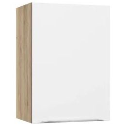 H&auml;ngeschrank KOCHSTATION "KS-Aken", wei&szlig; (wei&szlig;, wildeiche nachbildung), B:50cm H:70,4cm T:34,6cm, Schr&auml;nke, H&auml;ngeschrank