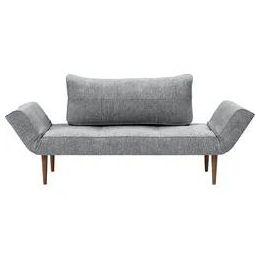 Schlafsofa INNOVATION LIVING TM "Zeal Designsofa mit verstellbaren Armlehnen, Federkern, bequem", grau (granite), B:200cm H:61cm T:70cm, Web SOFT (100% Polyester);Web fein FLASHTEX (100% Polyester);Web grob TWIST (100% Polypropylen);Web fein NIST (96% Polyester, 4% Leinen), Sofas, Schlafsofa, im Scandinavian Design, Styletto Beine, inklusive R&uuml;ckenkissen