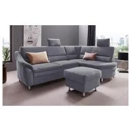 Ecksofa Home Affaire "Cardoso L-Form", grau, B:250cm H:90cm T:175cm, Struktur impr&auml;gniert (100% Polyester);Luxus-Microfaser ALTARA NUBUCK (100% Polyester);Struktur (52% Polyester, 35% Polyacryl, 13% Baumwolle);Luxus-Microfaser weich (90% Polyester, 10% Polyamid), Sofas, Ecksofa, Federkern, wahlweise mit Bett, Schubkasten