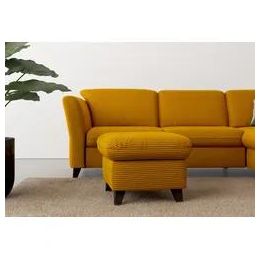 Polsterhocker Home Affaire "Trelleborg", gelb (mustard), B:58cm H:48cm T:58cm, 100% Polyester, Hocker, Polsterhocker, Cord-Bezug, mit Staufach, inkl. Federkern-Polsterung