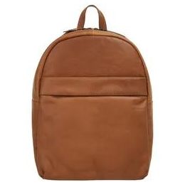 XZONE Laptoprucksack X-ZONE, Gr. B/H/T: 30cm x 23cm x 8cm, onesize, braun (cognac), Leder, Rindsleder, unifarben, Rucks&auml;cke Laptoprucksack, echt Leder