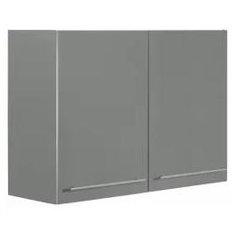 H&auml;ngeschrank Optifit "Bern", grau (basaltgrau, basaltgrau), B:100cm H:70,4cm T:34,9cm, Schr&auml;nke, H&auml;ngeschrank, Breite 100 cm, 70 cm hoch, 2 T&uuml;ren, mit Metallgriffen