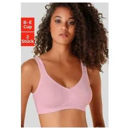 Soft-BH Petite Fleur, Damen, Gr. 100, Cup E, rosa (rosa, wei&szlig;), Trikot, Obermaterial: 95% Baumwolle, 5% Elasthan, BHs Soft-BH, ohne B&uuml;gel, Baumwolle, Topseller