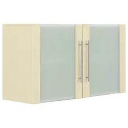 Wiho-K&uuml;chen Glash&auml;ngeschrank WIHO K&Uuml;CHEN "Unna", beige (front und korpus: magnolia), B:100cm H:56,5cm T:35cm, Schr&auml;nke, K&uuml;chenh&auml;ngeschrank, Front mit Glaseinsatz