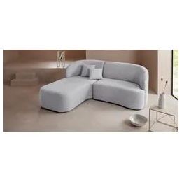 Ecksofa "Dilara L-Form", grau (hellgrau), B:200cm H:87cm T:165cm, Struktur fein 100% Polyester);Samtoptik (100% Polyester);Boucl&eacute; (100% Polyester), LeGer Home by Lena Gercke, Sofas, Ecksofa, gerundete R&uuml;ckenlehne und Front, in 3 Bezugsqualit&auml;ten
