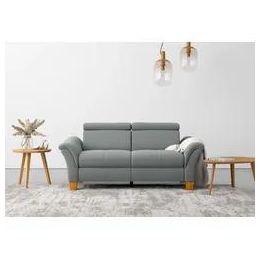 2,5-Sitzer Home Affaire "Lindgren", grau, B:185cm H:84cm T:93cm, 100% Polyester, Sofas, wahlweise mit TV-Funktion, links oder beidseitig, Kopfteilverstellung