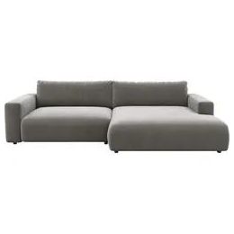 Ecksofa Musterring "LUCIA L-Form", silber (silber samt), B:296cm H:81cm T:190cm, Flachgewebe VALMONT (60% Baumwolle/40% Leinen);Leder PURO, pigmentiertes Leder;Microfaser CRONA (100% Polyester);Flachgewebe FLORIS (100% Polyester);Leder BAX, pigmentiertes Leder, Sofas, Ecksofa