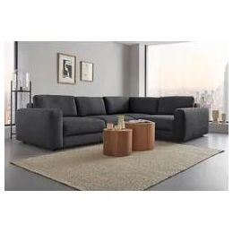 Ecksofa Home Affaire "Bloomfield, Mega Polsterecke, Breite 289cm, viel Platz, L-Form", schwarz (obsidian), B:289cm H:84cm T:209cm, 100% Polyester, Sofas, Ecksofa, In verschiedenen Gr&ouml;&szlig;en