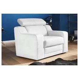 Sessel exxpo - SOFA FASHION "Lotos, Loungesessel", wei&szlig; (altwei&szlig;), B:95cm H:92cm T:98cm, Kunstleder SOFTLUX, Sessel, Sessel, mit Kopf- bzw. R&uuml;ckenteilverstellung