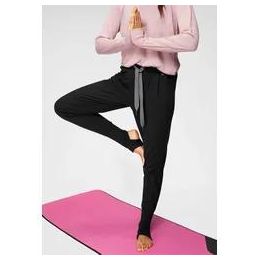 Yogahose OCEAN SPORTSWEAR "Soulwear - Yoga & Relax Pants", Damen, Gr. 50, N-Gr, schwarz, Single Jersey, Obermaterial: 56% Baumwolle, 38% Viskose, 6% Elasthan, l&auml;ssig geschnitten lang, Hosen Yogahose, mit Fu&szlig;stulpen