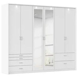 Dreht&uuml;renschrank Rauch "Kleiderschrank Schrank Garderobe W&auml;scheschrank WILDBERG", wei&szlig; (alpinwei&szlig;), B:275cm H:231cm T:58cm, Holzwerkstoff, Schr&auml;nke, Dreht&uuml;renschrank, mit 6 Schubladen, obere Schublade mit Holz-Einteilung MADE IN GERMANY