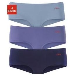 Hipster s.Oliver, Damen, Gr. 32/34 (S), blau (blaufarben), Jersey, Obermaterial: 90% Baumwolle, 10% Elasthan (LYCRA), unifarben, Unterhosen, aus elastischer Baumwoll-Qualit&auml;t