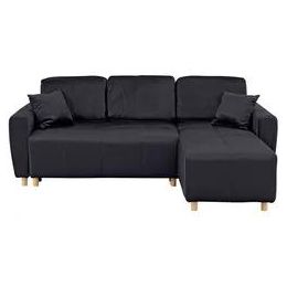 Ecksofa Home Affaire "Scania L-Form", grau (anthrazit), B:220cm H:86cm T:160cm, Microfaer (100% Polyester);Struktur fein (100% Polyester);Samtoptik (100% Polyester), Sofas, Ecksofa, wahlweise mit Bettfunktion und Bettkasten