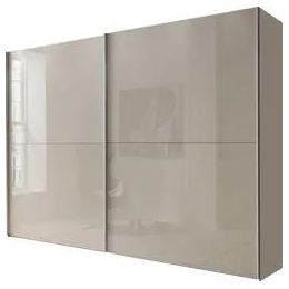Schwebet&uuml;renschrank Wiemann "Orion, Kleiderschrank, Schrank, W&auml;scheschrank, mit Schiebet&uuml;ren", grau (kieselgrau, front glas kieselgrau), B:250cm H:217cm T:67cm, Schr&auml;nke, Schwebet&uuml;renschrank, hochwertige Glasfront, variable Inneneinteilung, stilvolle Optik