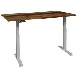 M&auml;usbacher Schreibtisch M&Auml;USBACHER "Big System Office", silber (silber, texas oak, silber, texas oak), B:160cm, Tische, Schreibtisch, Breite 160 cm, elektrisch h&ouml;henverstellbar