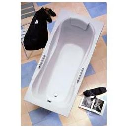 Badewanne Ottofond "Jamaica", wei&szlig;, B:80cm H:58cm L:180cm T:80cm, Sanit&auml;racryl, Badewannen, mit Wannentr&auml;ger, Ablaufgarnitur, Nackenkissen und Griffe