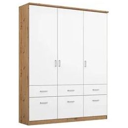 Kleiderschrank Rauch "Kleiderschrank Schrank Garderobe deckenhoher Schrank BREMEN", wei&szlig; (wei&szlig;, eiche artisan), B:136cm H:199cm T:58cm, Holzwerkstoff, Schr&auml;nke, Kleiderschrank, in vielen Farben und Ausf&uuml;hrungen MADE IN GERMANY