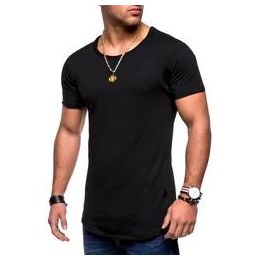 T-Shirt behype "DUST", Herren, Gr. S, schwarz, 100% Baumwolle, unifarben, Shirts T-Shirt, mit Rundhals-Ausschnitt