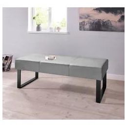 Sitzbank OTTO HOME "Oliver", grau (hellgrau (capulet 4003), schwarz), B:140cm H:50cm T:62cm, Holzwerkstoff, Massivholz, Polyester, Sitzb&auml;nke, Sitzbank