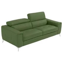 2,5-Sitzer Egoitaliano "Francine, Designsofa, Loungesofa, Breite 213 cm, Fu&szlig;farbe chrom", gr&uuml;n (sprite), B:213cm H:100cm T:106cm, Leder CAREZZA (echtes Rindsleder) ist ein Naturleder, dass die urspr&uuml;nglichen Eigenschaften der Haut nicht ver&auml;ndert. Das Vorhandensein von verheilten Narben, K&ouml;rnungsunterschiede, Falten, Adern, Unterschiede in den Farbt&ouml;nen und andere Spuren, die die Natur auf diesen 