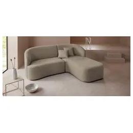 Ecksofa "Dilara L-Form", beige, B:200cm H:87cm T:165cm, Struktur fein 100% Polyester);Samtoptik (100% Polyester);Boucl&eacute; (100% Polyester), LeGer Home by Lena Gercke, Sofas, Ecksofa, gerundete R&uuml;ckenlehne und Front, in 3 Bezugsqualit&auml;ten