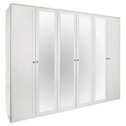Kleiderschrank wimex "Chalet", wei&szlig;, B:270cm H:210cm T:58cm, Schr&auml;nke, Kleiderschrank, mittig mit Spiegelt&uuml;ren