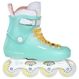 Inlineskates Powerslide "Zoom Baby Blue 80" Gr. 39, bunt (blau, gelb, wei&szlig;), Inlineskates_Rollschuhe, Damen, 39/40 (bis 100 kg), Kunststoff