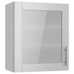 Glash&auml;ngeschrank KOCHSTATION "KS-Ahus", grau (hellgrau matt, hellgrau), B:60cm H:70,4cm T:34,9cm, Schr&auml;nke, Glash&auml;ngeschrank, Breite 60 cm