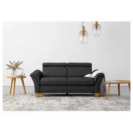 2,5-Sitzer Home Affaire "Lindgren", grau (anthrazit), B:185cm H:84cm T:93cm, 100% Polyester, Sofas, wahlweise mit TV-Funktion, links oder beidseitig, Kopfteilverstellung