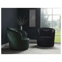 Drehsessel "Colin", gr&uuml;n (waldgr&uuml;n), B:84cm H:84cm T:85cm, 100% PES, ATLANTIC HOME COLLECTION, Sessel, Drehsessel, 360&Acirc; frei drehend, in Samtveloursbezug, inkl. Zierkissen
