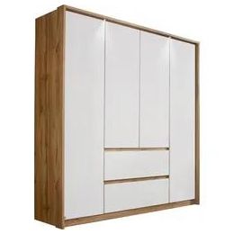 Dreht&uuml;renschrank Rauch "Mainz mit Passepartout", wei&szlig; (eiche artisan, alpinwei&szlig;), B:185cm H:212cm T:58cm, Holzwerkstoff, Schr&auml;nke, Dreht&uuml;renschrank, optional mit Beleuchtung, Au&szlig;ent&uuml;ren mit Push-to-Open Funktion