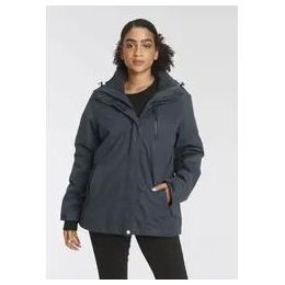 3-in-1-Funktionsjacke Polarino, Damen, Gr. 48, blau (marine), Web, Obermaterial: 100% Polyester. Futter: 100% Polyester. Innenjacke: 100% Polyester, unifarben, bequem h&uuml;ftbedeckend, mit verstellbarem Klettverschluss, Jacken, Au&szlig;enjacke: 3.000mm Wassers&auml;ule, wind- & wasserdicht, atmungsaktiv