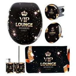 Badaccessoire-Set Sanilo "VIP Lounge", schwarz, Massivholz, Badaccessoires-Sets