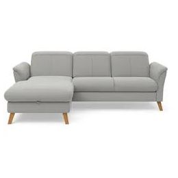 Sit & More Ecksofa SIT & MORE "Romero L-Form", silber, B:245cm H:91cm T:178cm, 90% Polyester 10%Polyamid, Sofas, Ecksofa, wahlweise mit oder ohne Relax-Funktion, Bettfunktion, Bettkasten