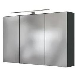Spiegelschrank Welltime "Livorno", grau (graphit, graphit), B:100cm H:64cm T:20cm, Schr&auml;nke, Spiegelschrank, Inklusive LED-Beleuchtung