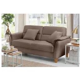 2,5-Sitzer Home Affaire "Palmera, B: 179 cm", braun, B:179cm H:89cm T:89cm, 100% Polyester;Struktur (100% Polyester);Luxus-Microfaser in Lederoptik (100% Polyester), Sofas, mit Federkern