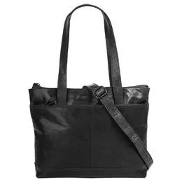 SPIKES & SPARROW Shopper SPIKES & SPARROW, Damen, Gr. B/H/T: 31cm x 24cm x 8cm onesize, schwarz, Leder, leicht gl&auml;nzend, unifarben, Taschen Shopper, echt Leder