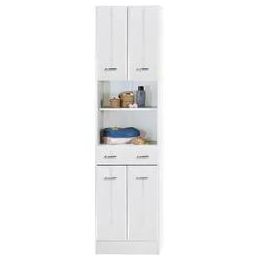 Hochschrank Welltime "Rallye", wei&szlig;, B:50cm H:190cm T:34cm, Holzwerkstoff, MDF, Schr&auml;nke, Hochschrank, Breite 50 cm, mit 4 T&uuml;ren