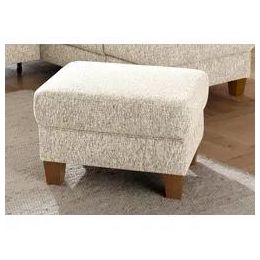 Hocker Home Affaire "Texel", beige (natur), B:79cm H:46cm T:66cm, Struktur fein ( 100% Polyester);Luxus-Microfaser (100% Polyester);Struktur ( 100% Polyester), Hocker, Polsterhocker, mit Federkern und Kontrastnaht, F&uuml;&szlig;e Buche eichefarben